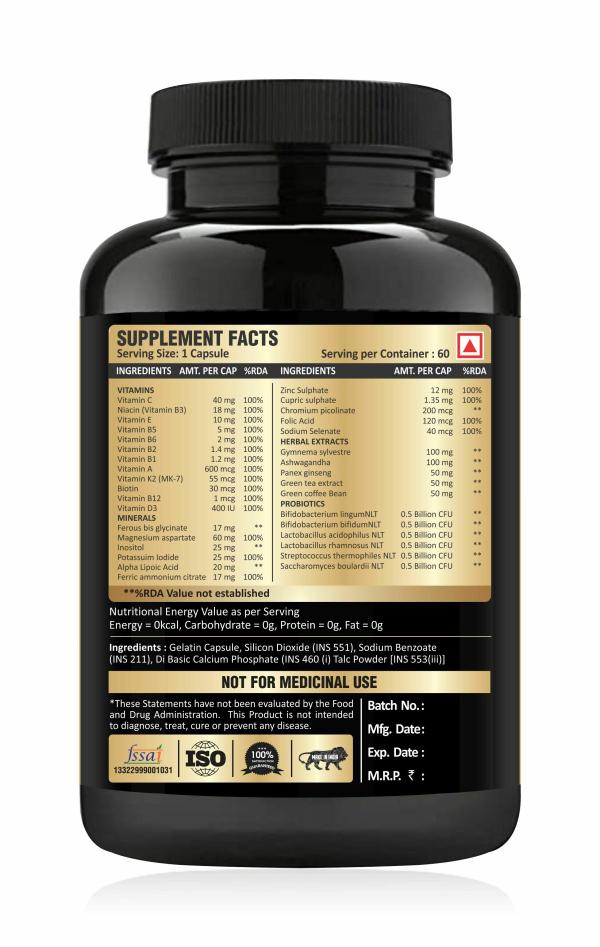 Nutramagik Multivitamin Multi-mineral, Antioxidant, and Probiotics with ...