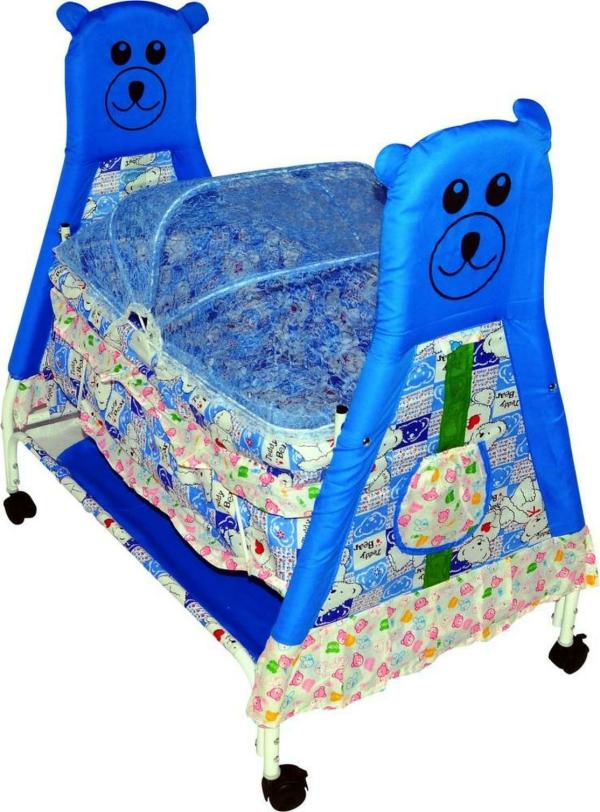 Baby Friends Navy Blue Teddy Face Bassinet - JioMart