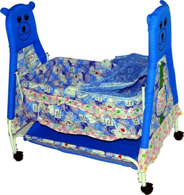 Baby Friends Navy Blue Teddy Face Bassinet - JioMart