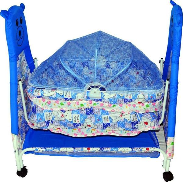 Baby Friends Navy Blue Teddy Face Bassinet - JioMart