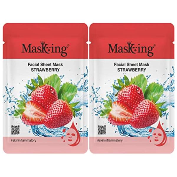 Masking Skin Glowing Facial Sheet Mask for Women Men Strawberry Sheet ...