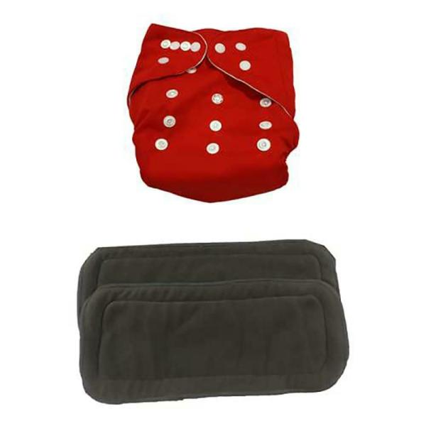 Ineffable Red Baby Premium Nappies with Insert Pads Washable Reusable ...