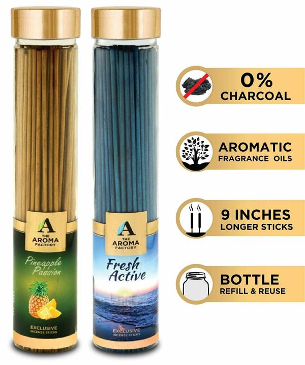 The Aroma Factory Pineapple & Fresh Active Agarbatti Bottle Pack of 2 x 100g - JioMart