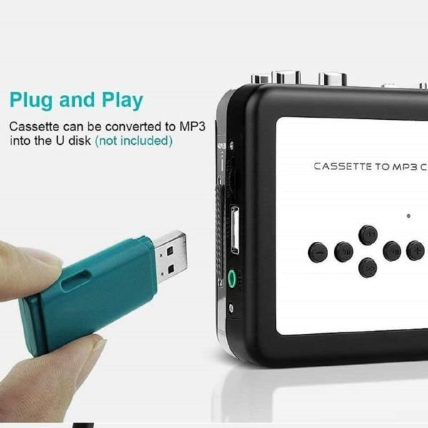 fdealz Cassette Tape to MP3 Converter USB Cassette Capture Walkman Tape ...