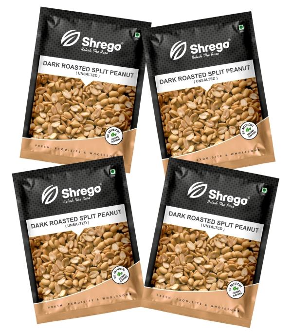 Shrego Dark Roasted Split Peanut Unsalted, Healthy Snack, 720G (4X180G ...
