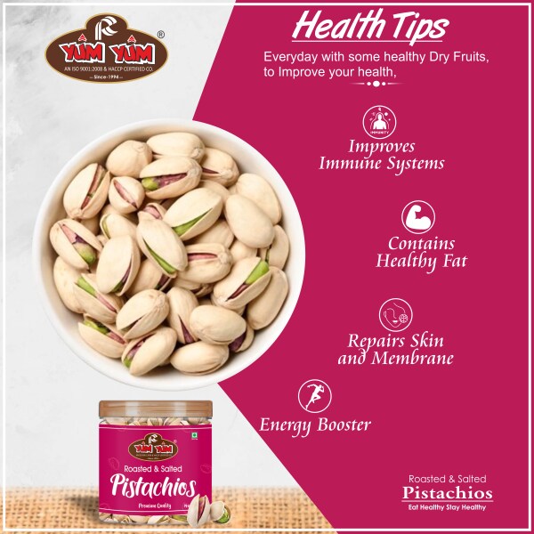 YUM YUM Premium Roasted & Salted Pistachios 200g - JioMart