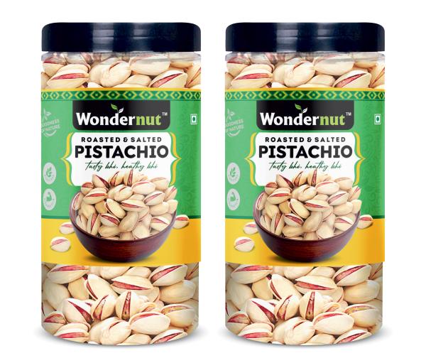 Wondernut Tasty and Salty Pistachios 1kg (500gm Pack 2) - JioMart