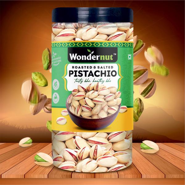 Wondernut Tasty and Salty Pistachios 1kg (500gm Pack 2) - JioMart