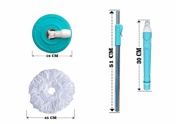 TIMELINE Mop 360 Cleaning Stainless Steel Spin Mop Extendable Handle ...