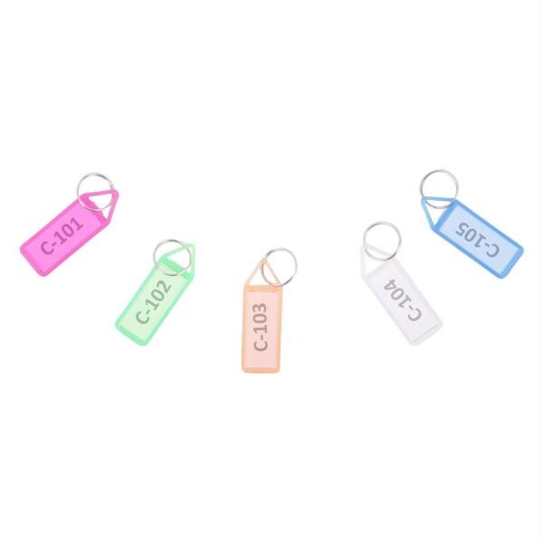 Lakeer Key Chain ID Label Tags Keyring Holder with Writable Label ...
