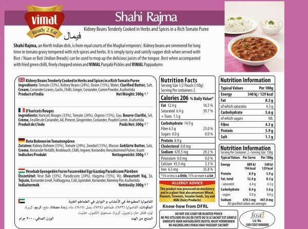 VIMAL Ready to Eat Shahi Rajma Instant Mix with No Added Preservative ...