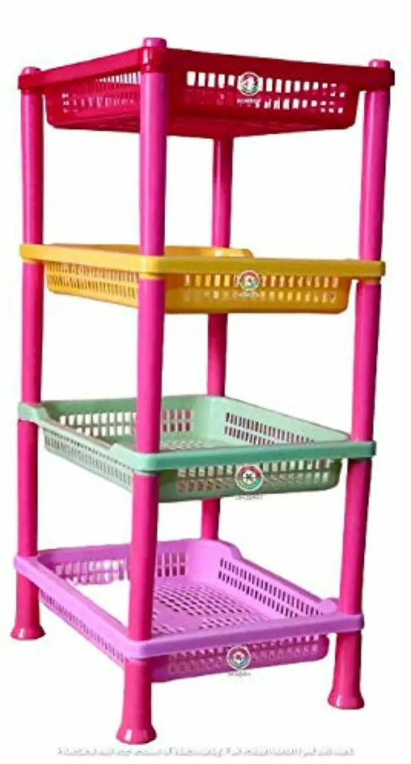 Korbox Multi Purpose Multicolor Plastic 4 Tier Rack Shelves - JioMart