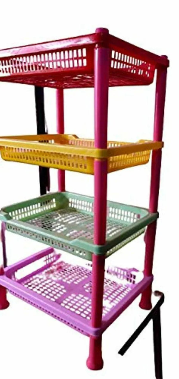 Korbox Multi Purpose Multicolor Plastic 4 Tier Rack Shelves - JioMart
