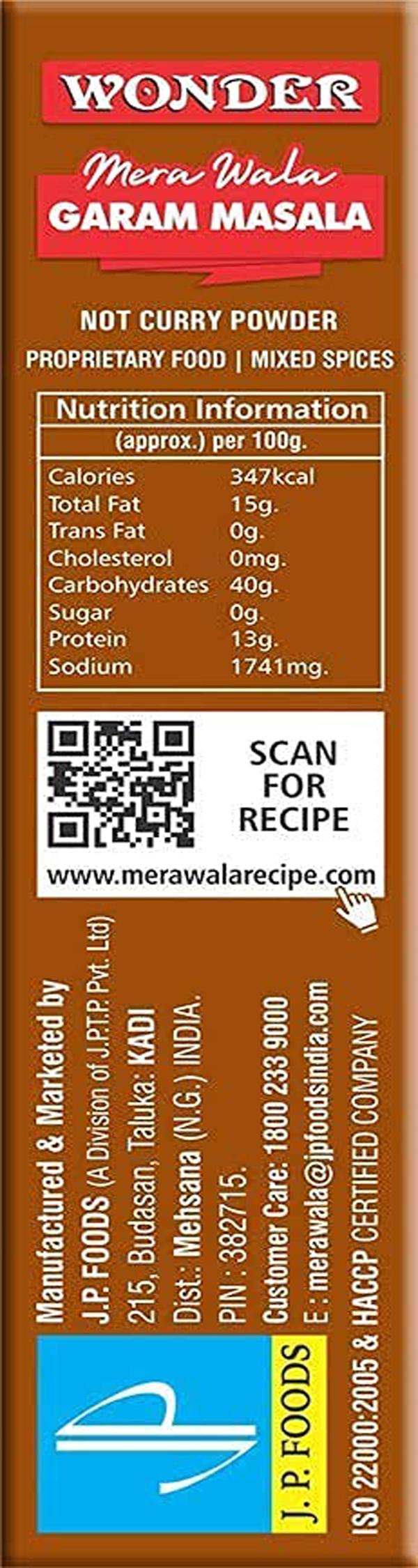 Wonder Mera Wala Garam Masala Powder, Aromatic Blended Spices, For ...