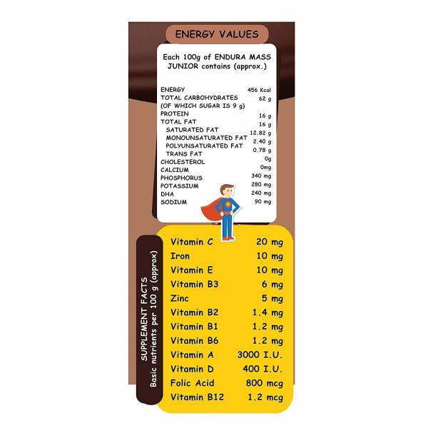 Endura Mass Junior Chocolate Protein Powder 400 g - JioMart