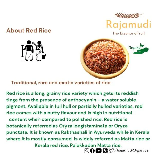 Rajamudi Plant Based, Delicious Unpolished Kerala Red Rice -1 Kg - JioMart