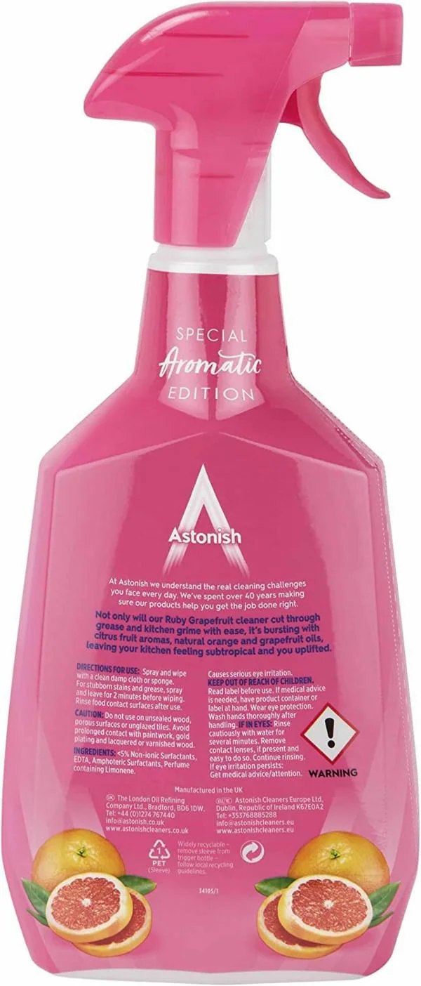 Astonish Kitchen Cleaner Ruby Grapefruit Trigger Spray Removes Grease ...