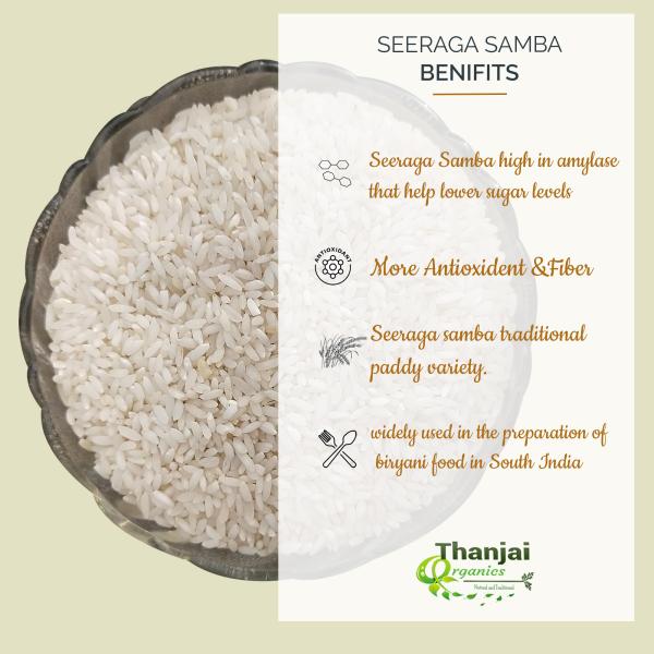 Thanjai Organics Seeraga Samba Rice , 500 gr | Zeera Sama Rice ...