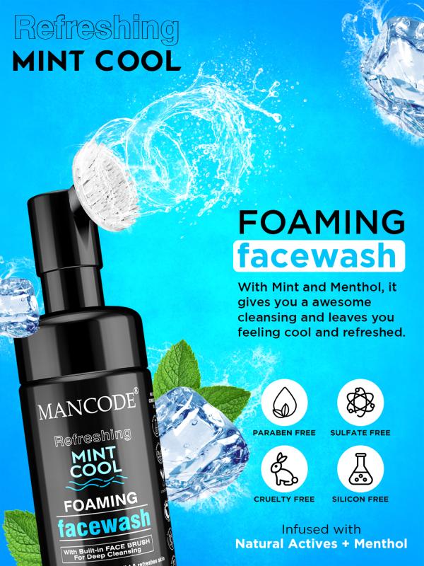 Mancode Refreshing Mint Cool Foaming Face Wash, 150ml - JioMart
