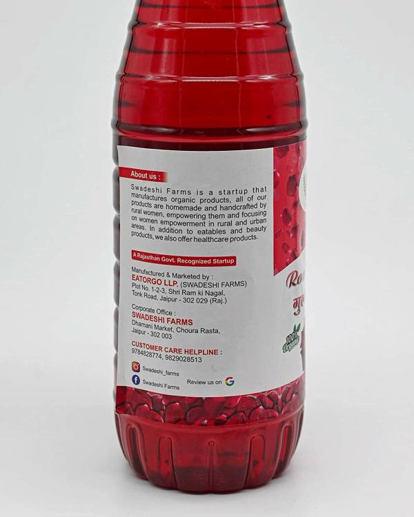 Swadeshi Farms Handmade 100 Percent Pure Ruh Gulab Sharbat Syrup - 750 ...