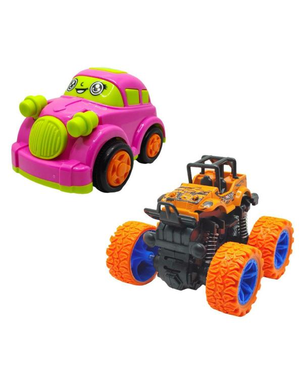 CrackaDeal Unbreakable Friction Powered Toy Set of Car & Monster Car ...