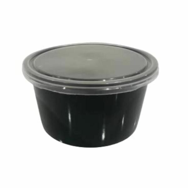 Hriday Foods 500 ml Black Round Container with Air Tight Transparent ...