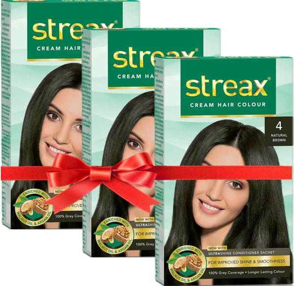 Streax Natural Brown Hair Color, 120 Ml (Pack Of 3) - JioMart