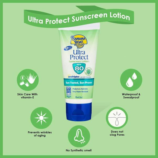BANANA BOAT Ultra Protect Sunscreen Lotion SPF 80 PA++, 90 ml - JioMart