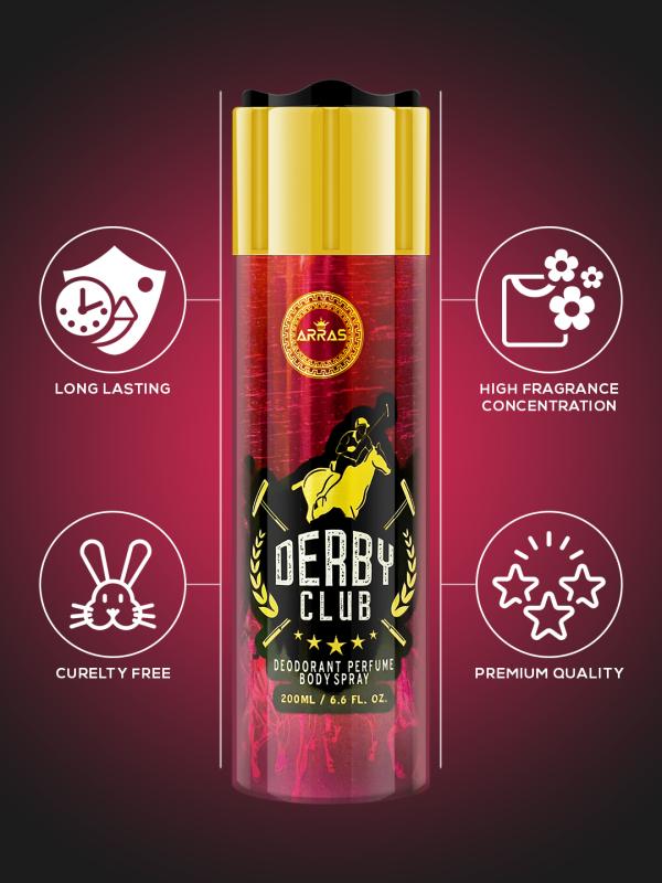 Arras Derby Club Deodorant Body Spray for Men, 200ml - JioMart