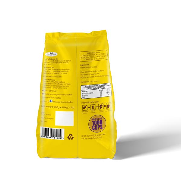 Continental STRONG Coffee Powder 1 Kg Bag ( 5 Pouches of 200g ) - JioMart