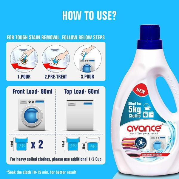 Avance Liquid Detergent with floral fragrance (Topload and front load ...
