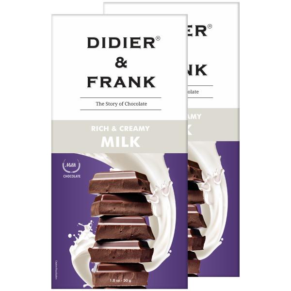 Didier & Frank Creamy Rich Milk Chocolate, 50g, Pack of 2 - JioMart
