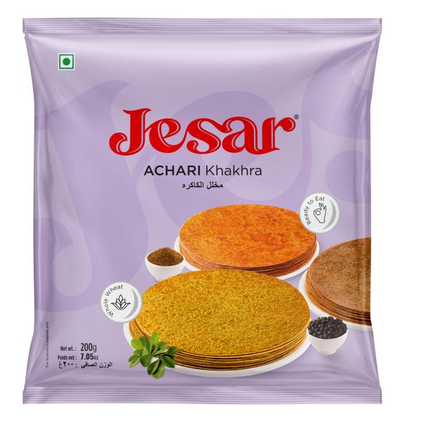Jesar Namkeen Snacks Combo Achari Khakhra 200g -2 pc , Methi Khakhra ...