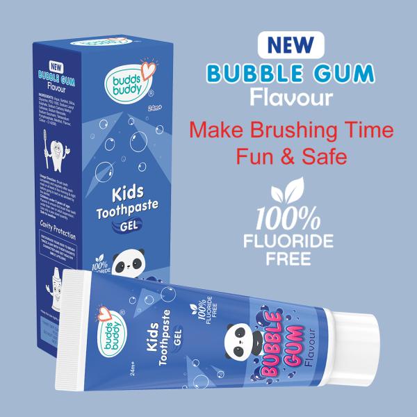 Buddsbuddy 100% Fluoride Free Kids Toothpaste Gel for Cavity Protection ...