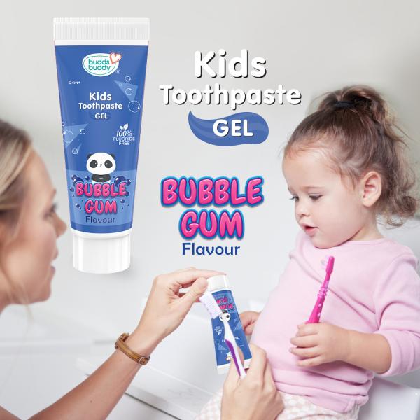 Buddsbuddy 100% Fluoride Free Kids Toothpaste Gel for Cavity Protection ...