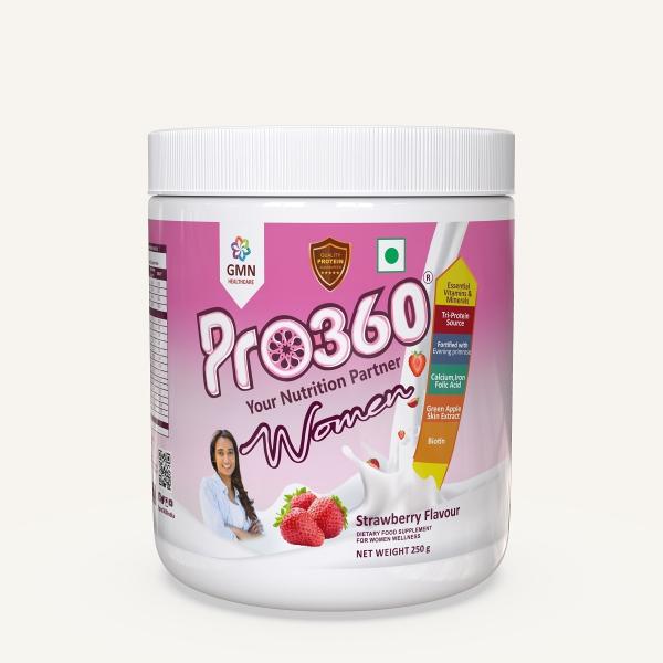 Pro360 Women Strawberry Flavoured Health Supplement Protein Powder 250 ...