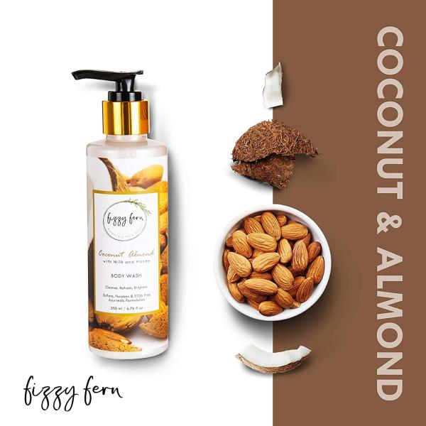 Fizzy Fern Coconut Almond Body Wash With Honey Milk Neem, 200 ml - JioMart