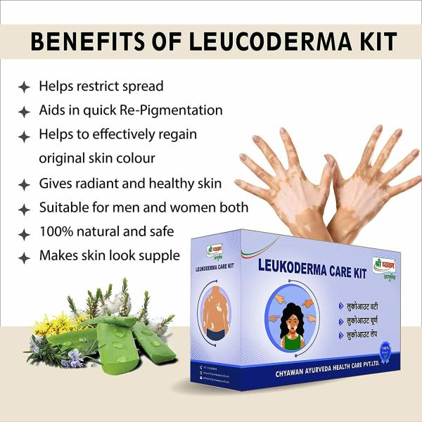 Shri Chyawan Ayurveda Leukoderma Kit for treating white spots Leukoout ...