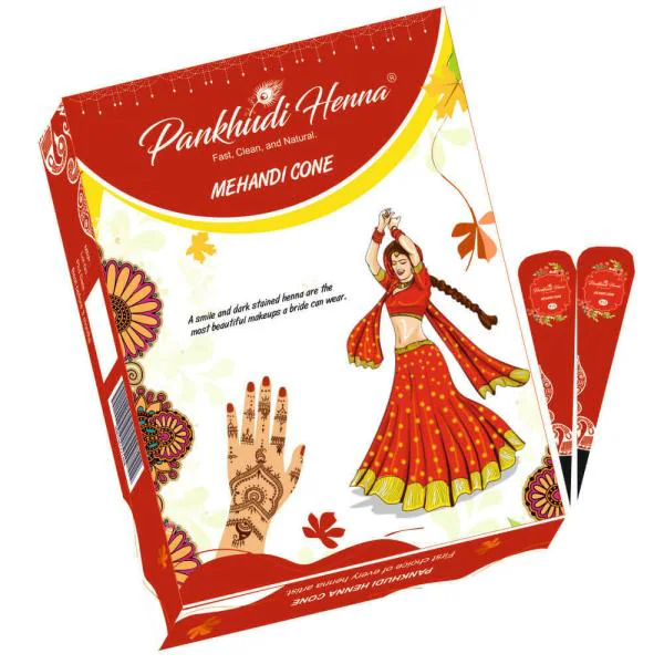 Pankhudi Mehendi Cone Herbal Pure Leaves Needle For Hand Designs Henna ...