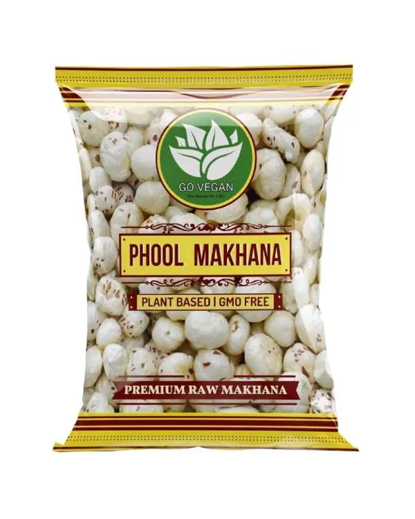 GO VEGAN Lotus Seeds/Fox Nuts Big Size Phool Makhana (Pop/Gorgon Nut ...