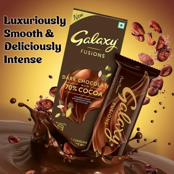 Galaxy Fusions Dark Chocolate Bar | With 70% Cocoa | 110g (Pack of 4 ...