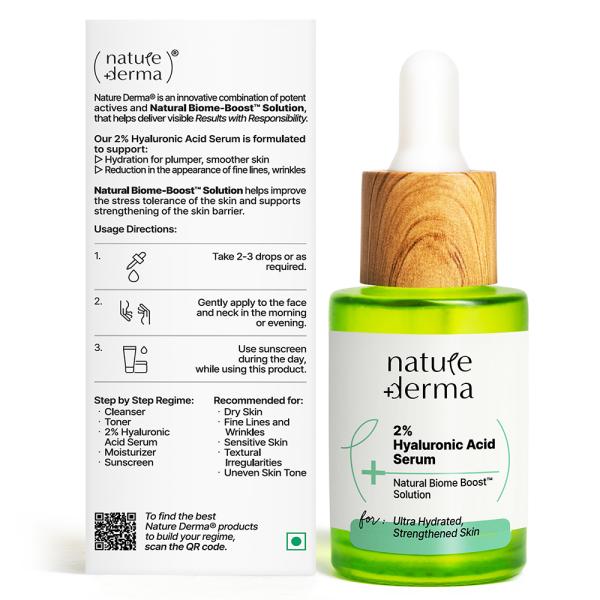 Nature Derma 2% Hyaluronic Acid Serum with Natural Biome-Boost For ...