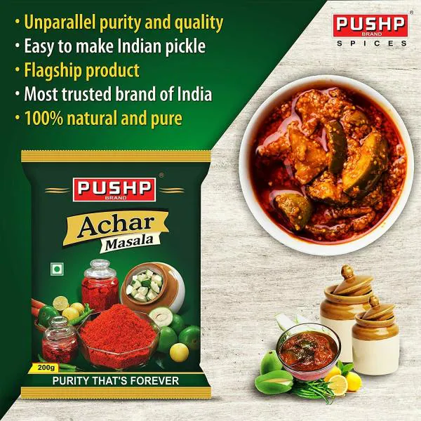 Pushp Brand Achar Masala Pouch ( 500gm each Pack) (Pack of 10) - JioMart