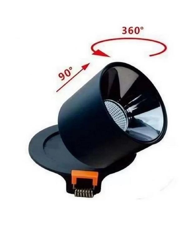 OTS LIGHTS 12W Surface Cylinder 360 Degree Adjustable Pure Black Body ...