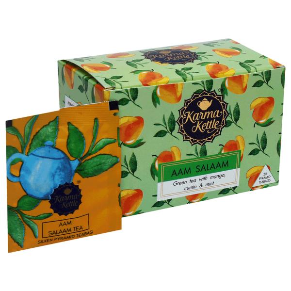Karma Kettle Aam Salaam - Green Tea With Mango And Cumin - 20 Pyramid ...