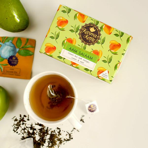 Karma Kettle Aam Salaam - Green Tea With Mango And Cumin - 20 Pyramid ...