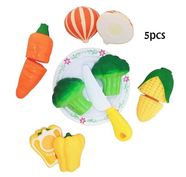 5 Pcs Realistic Sliceable Vegetables Cutting Play Toy Set, Can Be Cut ...