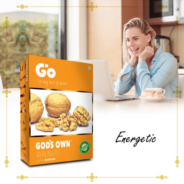 Go Organic 1000 gm Walnut Kernels Without Shell| Kashmiri Light Broken Akhrot Giri 1 kg| Pack of ...