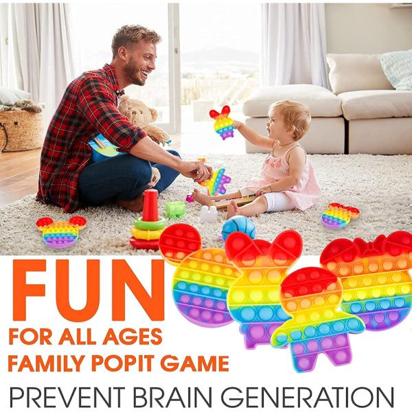 KARTUNBOX Fidget Mickey & Puzzle Toys, Big Push Pop Its Bubble Fidget ...