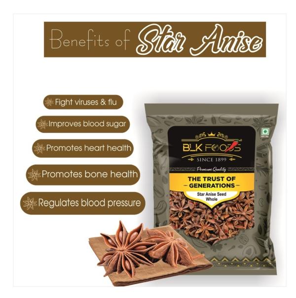 BLK Foods Daily Star Anise Seed Whole (Badiyan) 500g (5 X 100g) - JioMart